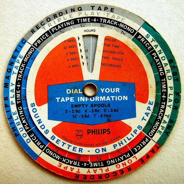 PHILIPS TURNABLE MOVEABLE CALCULATOR Circular TAPE RECORDER Dial TRACK ...