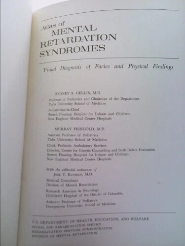 ATLAS OF MENTAL retardation syndromes;: Visual diagnosis of facies and ...