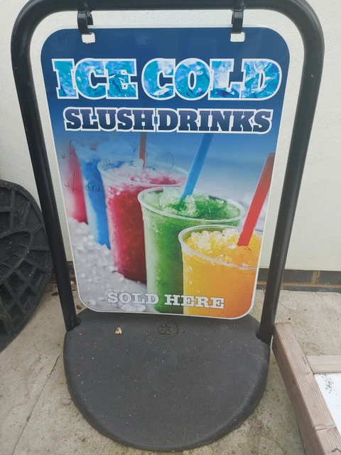 USED SLUSH DRINKS A board Pavement Sign Swinger 2 Ice Cold Slush £50.00 ...