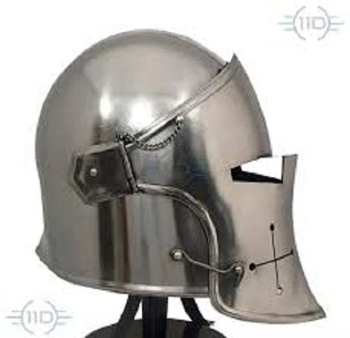 MEDIEVAL VISORED ROMAN BARBUTE Barbuta HELMET ARMOUR HELMET silver £69. ...
