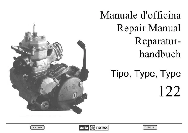 ROTAX 122 & Rotax 123 Workshop Repair Manual On Cd Aprilia Rs125 Sx125 ...