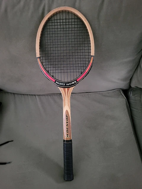 VINTAGE DUNLOP MAXPLY McEnroe Wooden Tennis Racket, Made In England ...