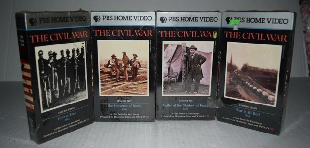 CIVIL WAR 4 Episode VHS set PBS Home Video Film Series by Ken Burns ...