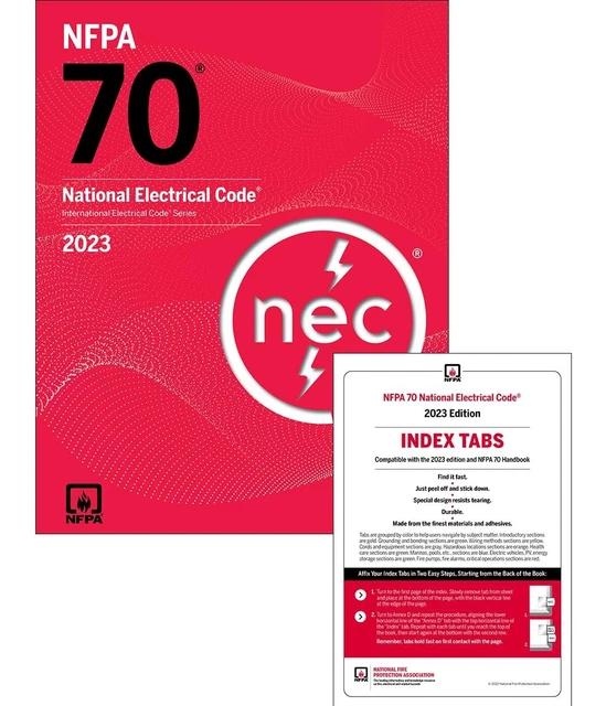 NFPA 70, NATIONAL Electrical Code (2023) with Self-Adhesive Index Tabs ...