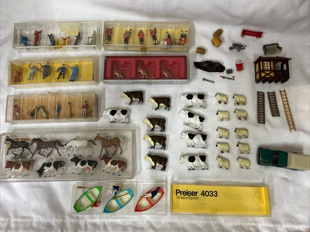 LARGE LOT OF HO Scale PREISER & MERTEN Made in Germany Mini Figures ...
