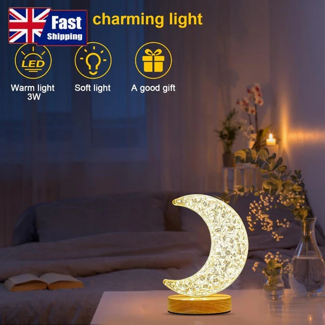 UK RAMADAN LED Crystal Night Light USB Plug-in Stepless Dimming ...
