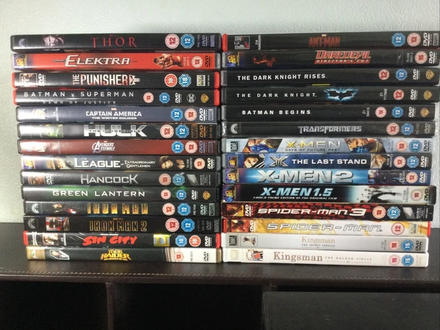 SUPERHERO DVD BUNDLE x28 Comic Marvel DC Film Adaptation Movies DVDs ...