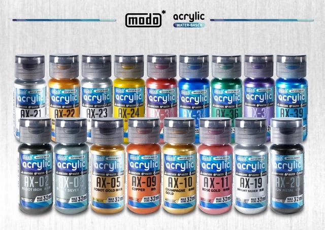 MODO NEO WATER-BASED Acrylic Color Metallic AX02-39 (32ml) Multiple Options £14.39 - PicClick UK