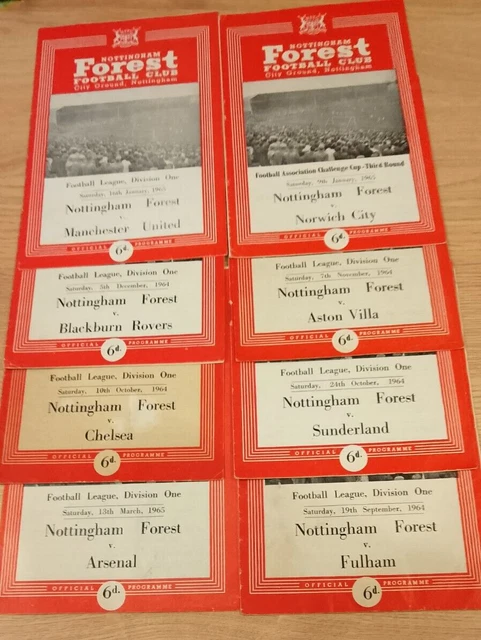 13 NOTTINGHAM FOREST Home Programmes 1964/65 £2.50 - PicClick UK