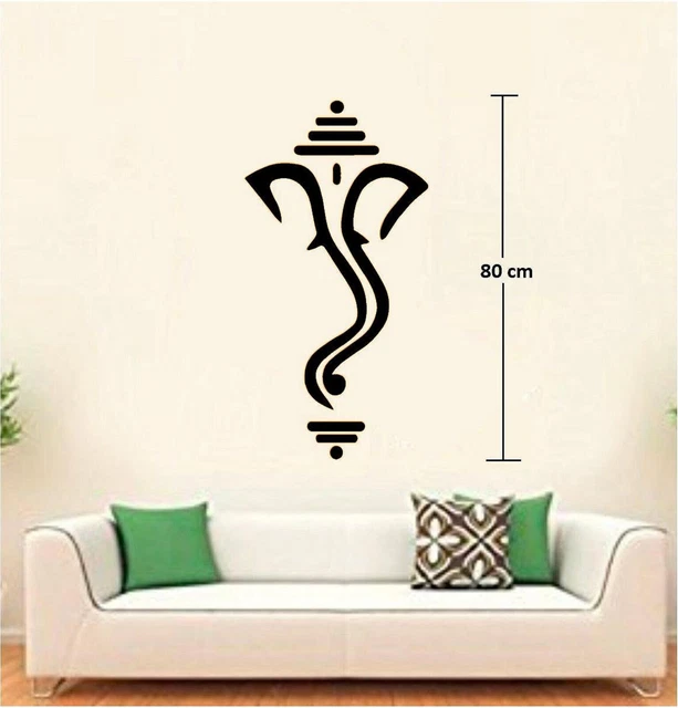 INDIAN TRADITIONAL GANESH Ji Wall Sticker Black colour for Living Room ...
