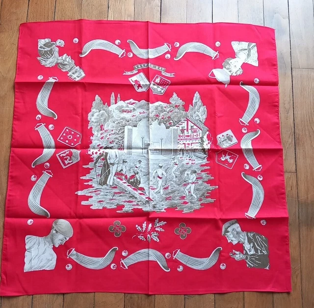 FOULARD SCARF CARRÉ zazpiak bat coton pays Basque pelote Basque les 7 ...