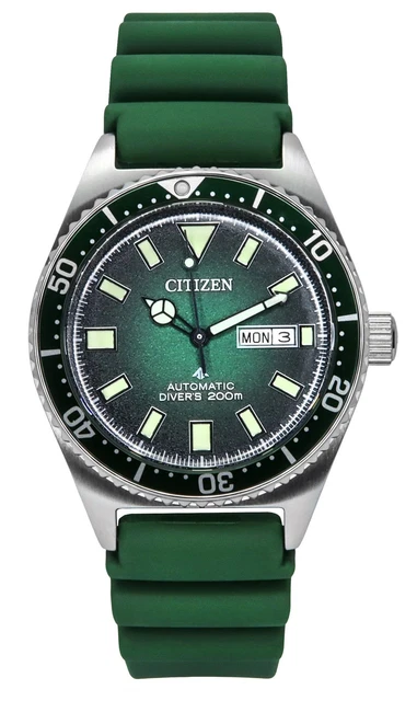 CITIZEN PROMASTER GREEN Dial Automatic Diver's 200M Men's Watch NY0121 ...
