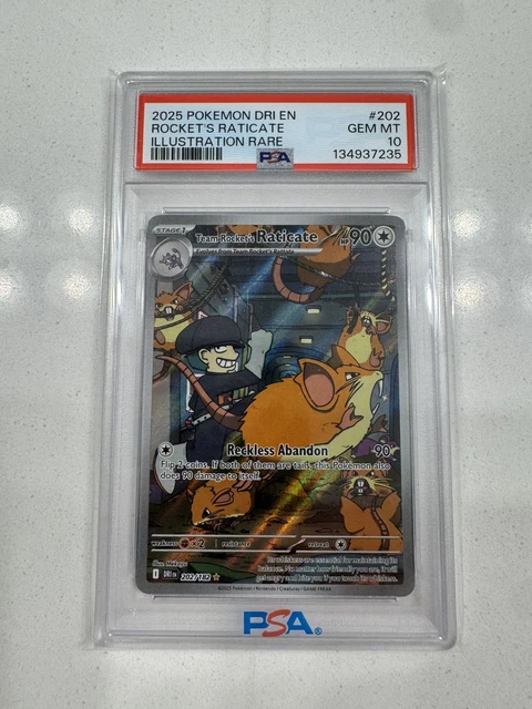 2025 POKEMON DRI En Destined Rivals 202 Team Rocket's Raticate Psa 10 £ ...