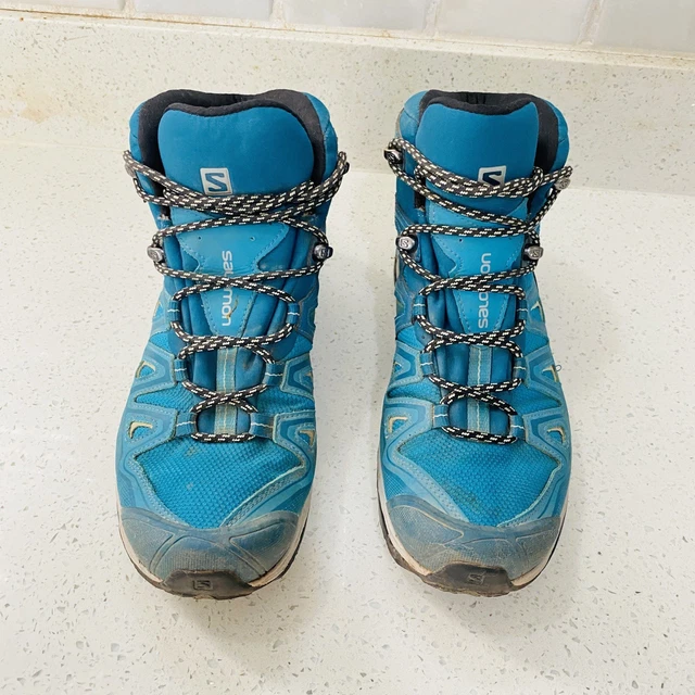 SALOMON HIKING BOOTS Blu Gore-Tex 398686 US Size 7.5 Nice Condition £38 ...