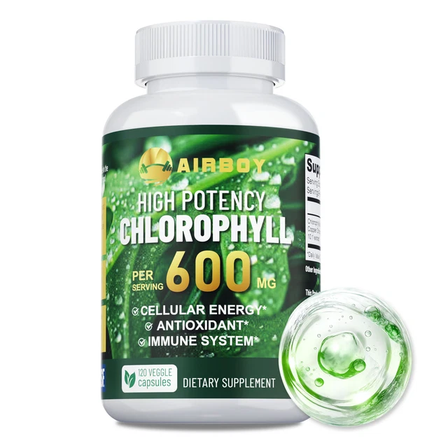 CHLOROPHYLL CAPSULES 600MG - Anti-aging,Joint Bone Skin Hair Health ...