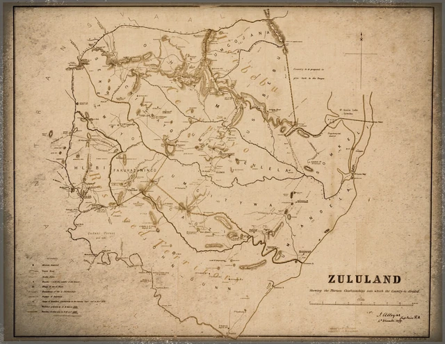 MAP OF ZULULAND 1879 High Quality Digital Print £13.50 - PicClick UK
