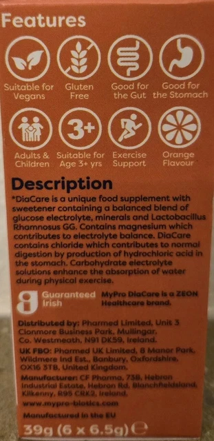 3 X MYPRO Diacare Oral Electrolyte Solution For Children & Adults 6 ...