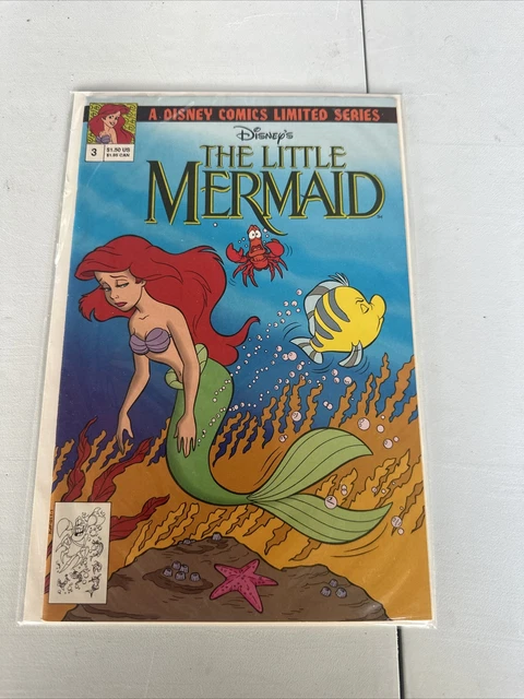 DISNEY COMICS THE LITTLE MERMAID Limited Series #3 1992 VF+ Boarded ...