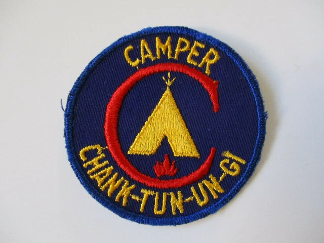 VINTAGE 1950 ERA BSA Camp CHANK-TUN-UN-GI Camper Award Cut Edge Twill ...