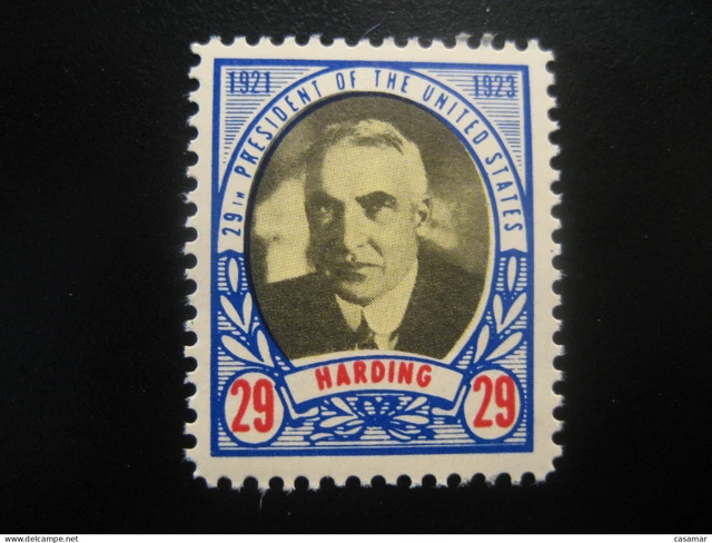 HARDING (1921-1923) PRESIDENT USA Poster Stamp 1964 Bachrach Collection ...