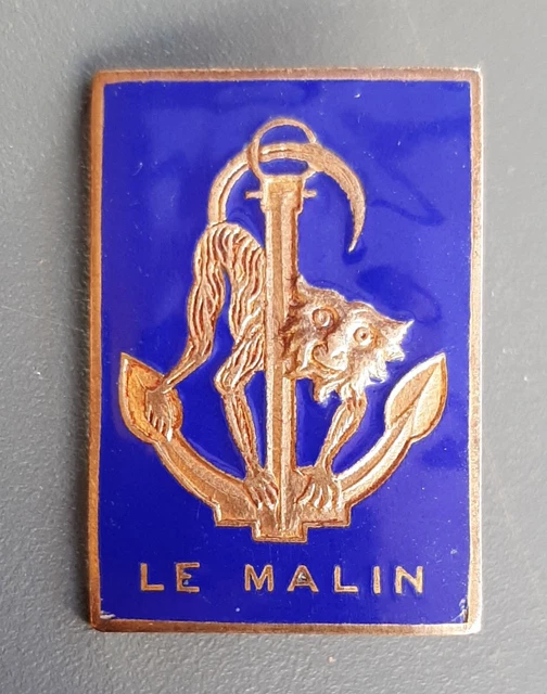 INSIGNE LE MALIN Contre Torpilleur Marine Indochine COURTOIS ORIGINAL ...