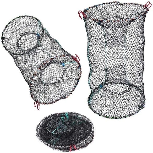 HAND THROWING NET Crab Cage Fishing Net Spring Cage Fishing Shrimp Fish ...