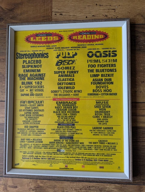 READING & LEEDS Festival 2000 Framed Original NME Page Ideal Gift £27. ...