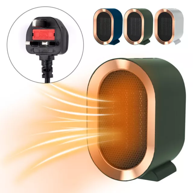 DESKTOP MINI ELECTRIC Heater 1200W UK Plug In Portable Ceramic Fan Fast ...