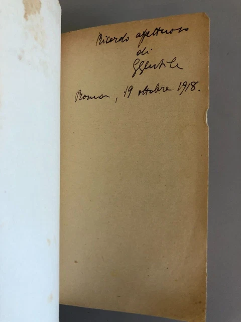 LIBRO DEDICA AUTOGRAFA Giovanni Gentile Giacomo Leopardi Operette ...