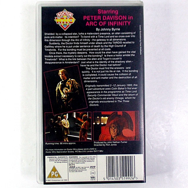 DOCTOR WHO: ARC of Infinity (VHS Cassette, 1994 BBC) PAL Tested - Peter ...