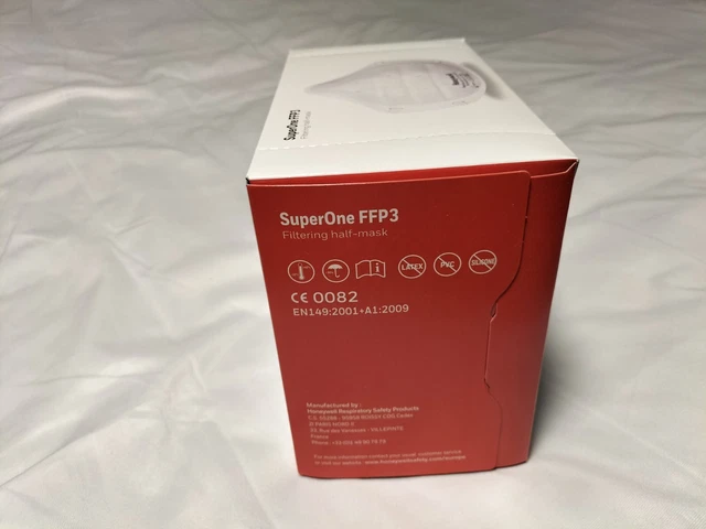 HONEYWELL SUPERONE FFP3 Filtering Half Mask Respirator 4 X Boxes of 16 Masks £17.99 - PicClick UK