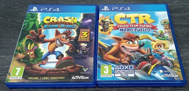 2 X PLAYSTATION 4 PS4 GAMES CTR CRASH TEAM RACING NITRO FUELED & N SANE ...