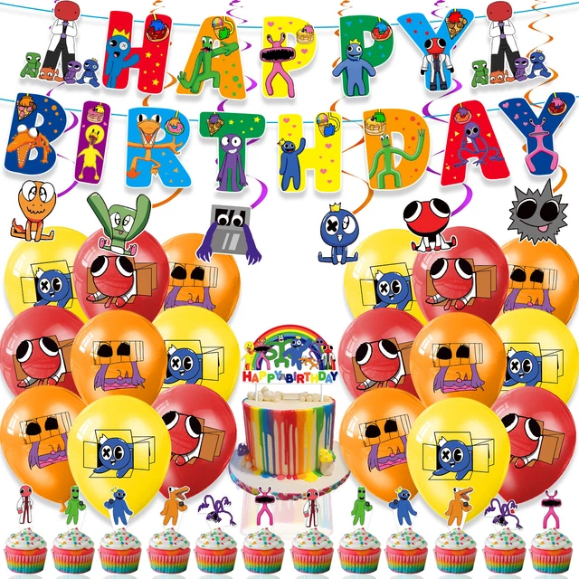 RAINBOW FRIENDS HAPPY Birthday Banner, Balloons, Cake Toppers Party ...