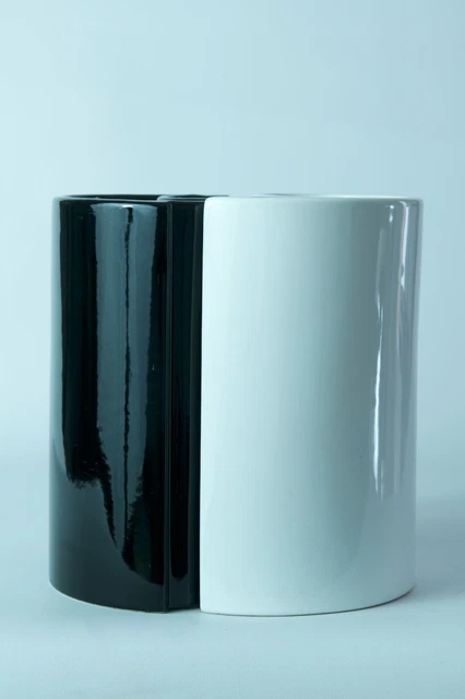ANCIEN VASE DOUBLE design XXème en céramique Yin Yang Vintage Sodhal ...