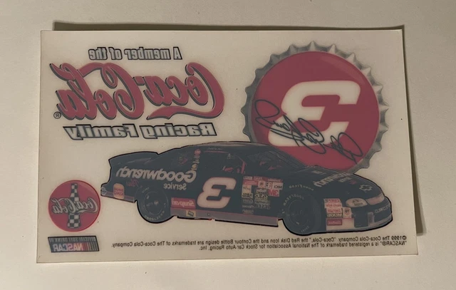 NEW DALE EARNHARDT Sr. #3 Coca-Cola Coke Goodwrench Nascar Window Cling ...