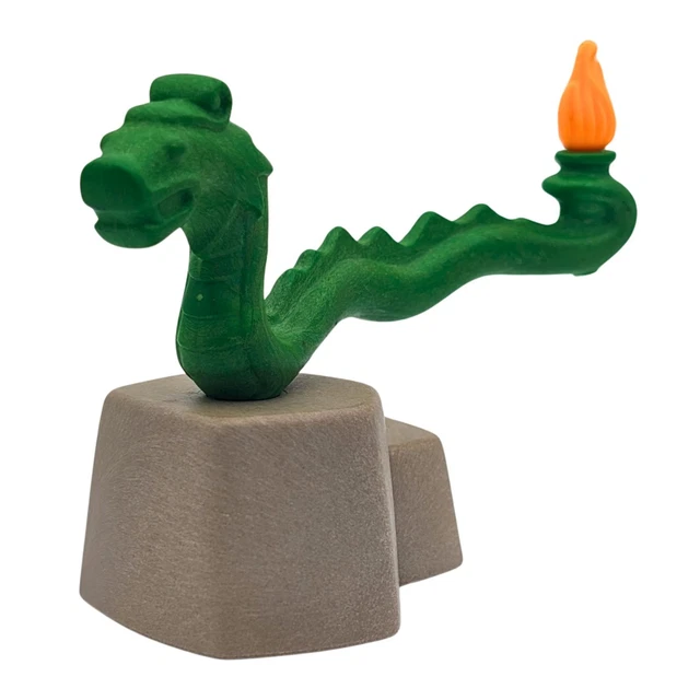 PLAYMOBIL ROCHE GRISE statue dragon vert médiéval château bâtiment EUR ...