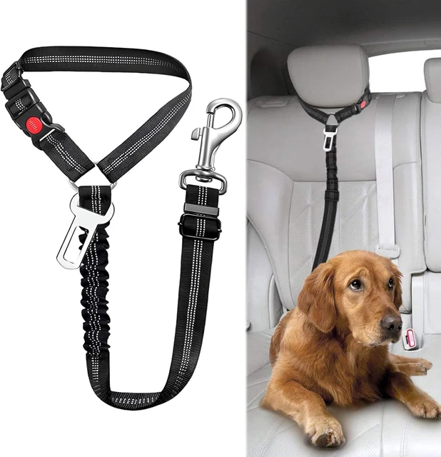 DOG CAR SEAT Belt, 1 Pcs Dog Seatbelt, 2 in 1 Dog Car Harness with Anti ...