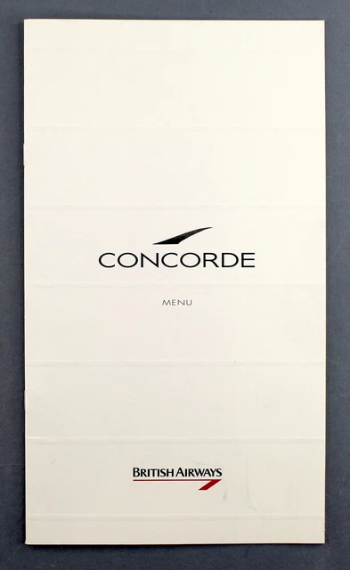 BRITISH AIRWAYS CONCORDE Airline Menu Charter No.7 Ba Supersonic Sst ...