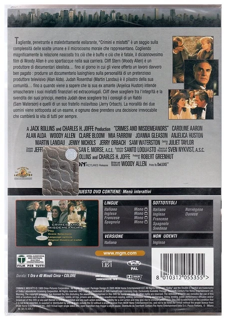 DVD *** CRIMINI E MISFATTI - WOODY ALLEN *** (Fuori Catalogo) EUR 48,90 ...