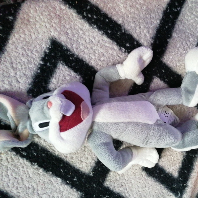 BUGS BUNNY LOONEY Tunes Warner Bros Grey Rabbit Plush Soft Toy Teddy 17 ...