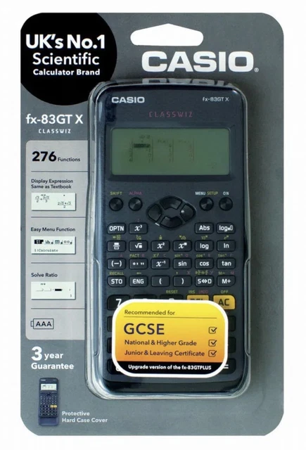 CASIO FX-83GTX SCIENTIFIC Calculator Black. 276 Functions. GCSE, AS & A ...