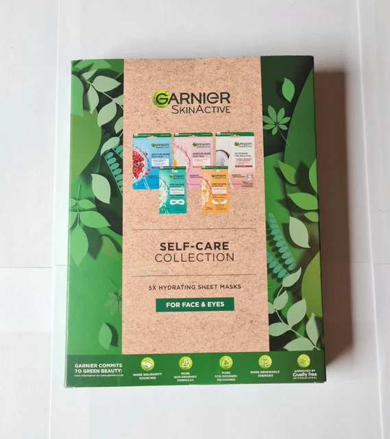 GARNIER SHEET MASKS Self-Care Collection, Gift Set With 5 Face & Eye ...