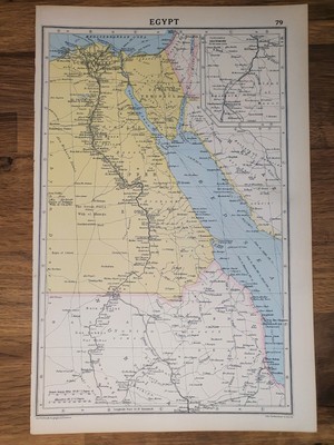 EARLY 1900'S MAP Of Egypt £4.00 - PicClick UK