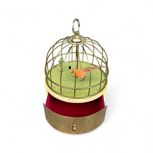 VINTAGE ANTIQUE WIND Up Bird In A Cage Music Box WORKS $270.00 - PicClick