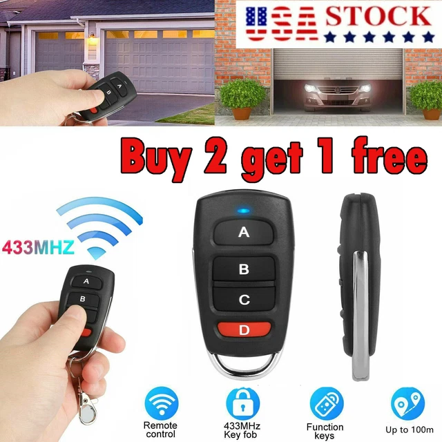 UNIVERSAL ELECTRIC 433MHZ Garage Door Cloning Remote Control Key Fob ...