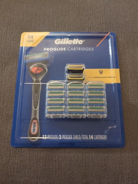 GILLETTE MEN'S PROGLIDE Cartridges + ProGlide Shield Cartridges, 12+2 ...
