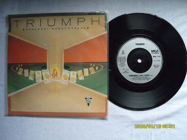 TRIUMPH SOMEBODY'S OUT THERE MCA RECORDS UK 7" VINYL SINGLE in PICTURE ...