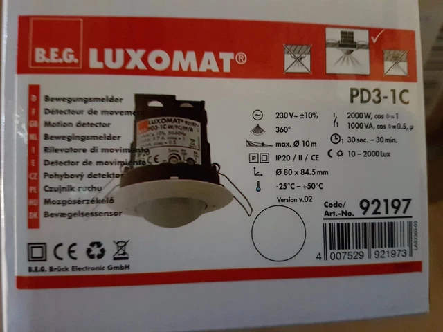 LUXOMAT PD3-1C 92197 - Détecteur de mouvement 360° EUR 40,00 - PicClick FR