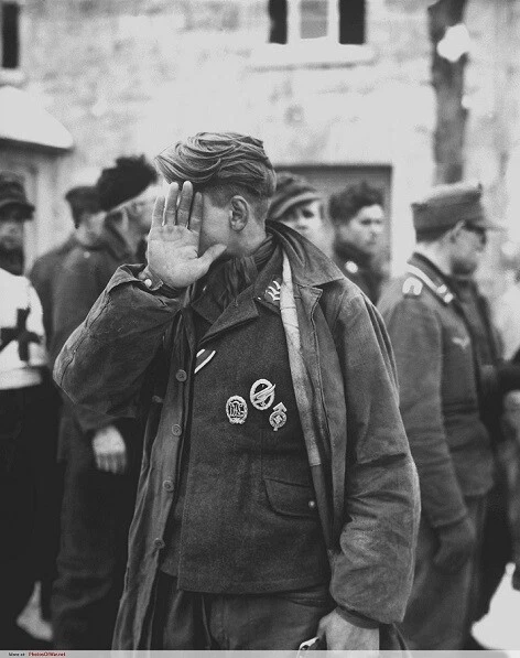 GERMAN POW COVERING his face 8X10 World War II WW2 Air Force Photo 392 ...