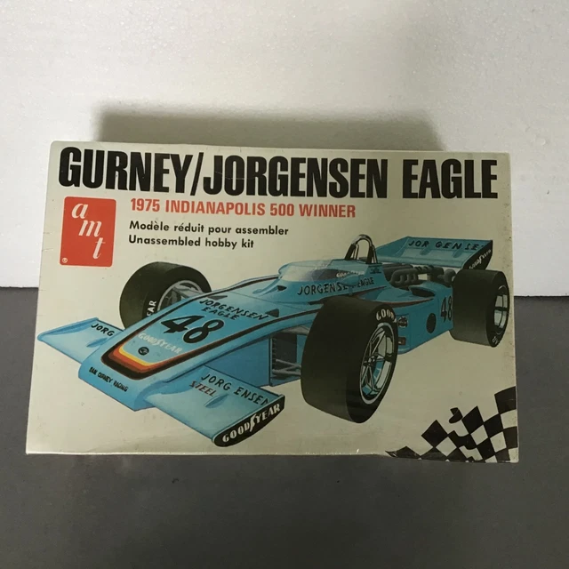 AMT GURNEY/JORGENSEN EAGLE 1:25 1975 indy 500 winner original in Folie ...